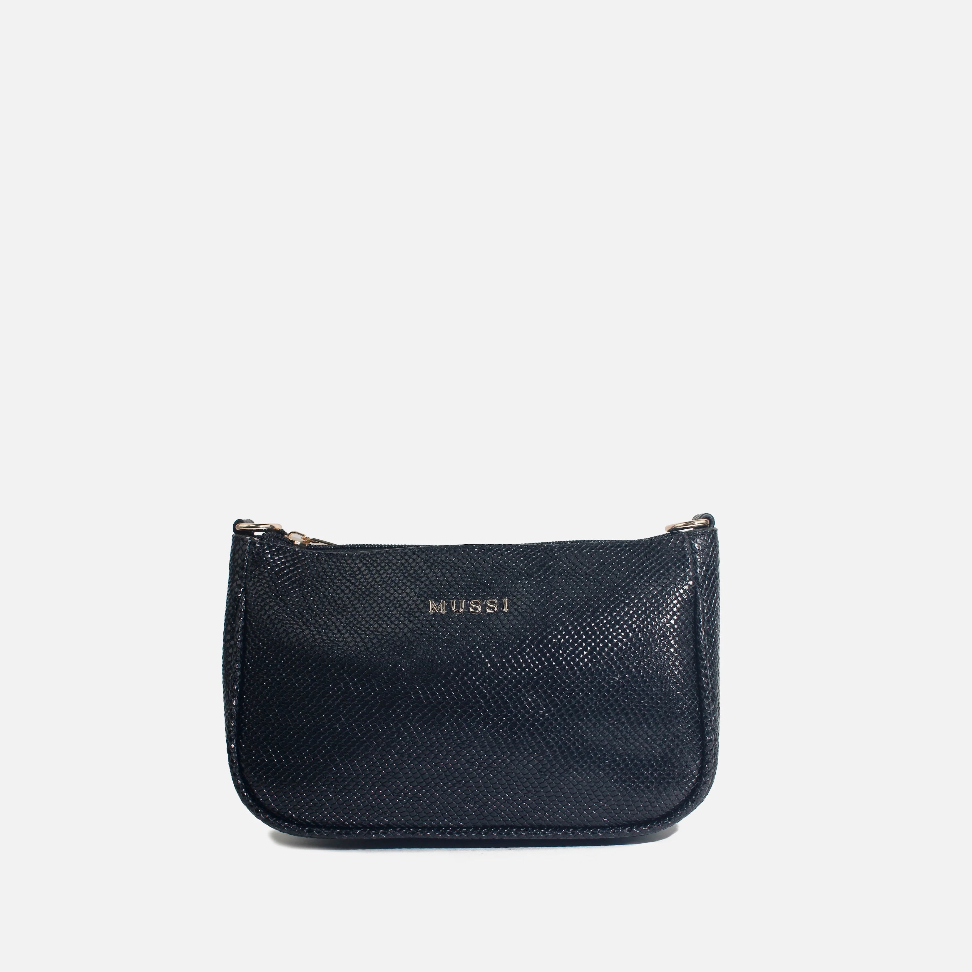 Bolso de mano sabrina de cuero para mujer - Negro